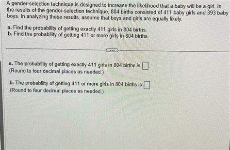 Solved A Gender Selection Technique Is Designed To Increase