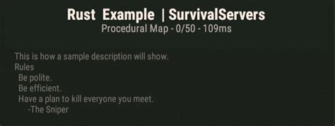 Rust Serverdescription And Headers Survival Servers