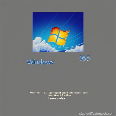 1990s Microsoft Windows 95 Boot Screen Stable Diffusion Online