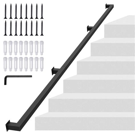 8ft 240cm Square Tube Handrail Wall Mount Staircase Handrail Modern