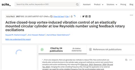 Active Closed Loop Vortex Induced Vibration Control Of An Elastically