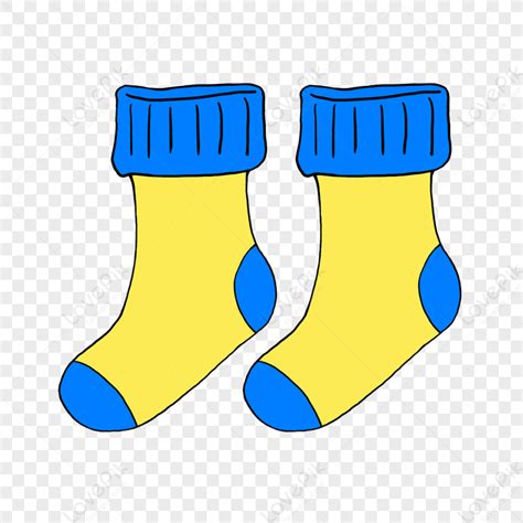 만화 일러스트 파란색 노란색 양말 클립 아트슈퍼마켓프로모션 Png 일러스트 무료 다운로드 Lovepik