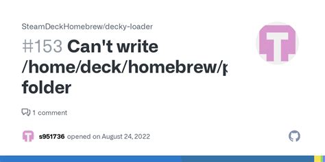 Can T Write Home Deck Homebrew Plugins Folder Issue Steamdeckhomebrew Decky Loader