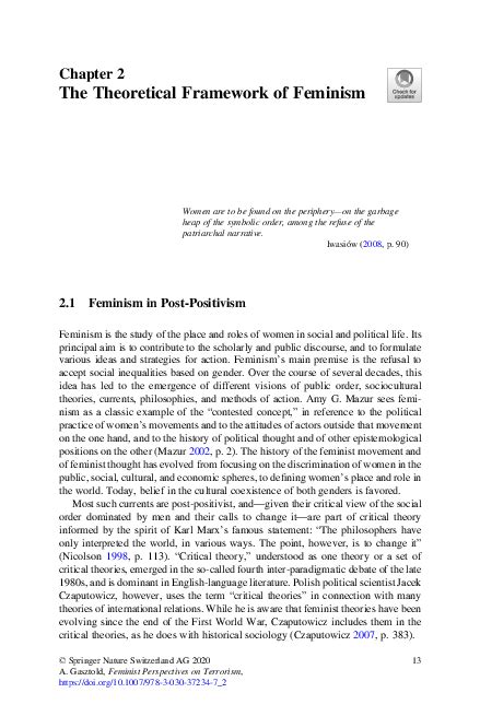 Pdf The Theoretical Framework Of Feminism