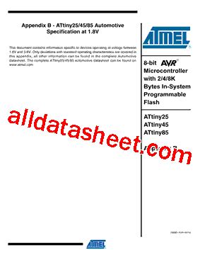 ATTINY Datasheet PDF ATMEL Corporation