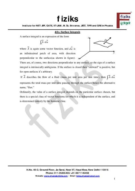 Surface Integral Pdf 172414 4 B Surface Integrals