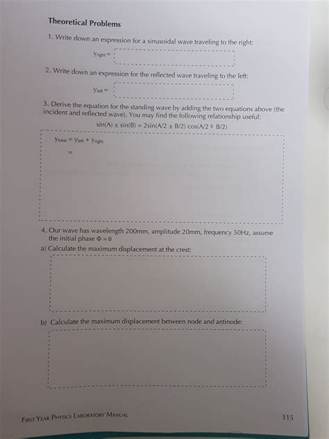 Solved Theoretical Problems 1 Write Down An Expression For Chegg Com