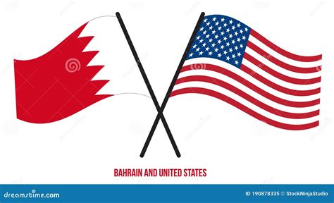 巴林和美国国旗，并挥舞着过了扁平的风格 官方的比例 正确的颜色 向量例证 插画 包括有 友谊 商业 190878335
