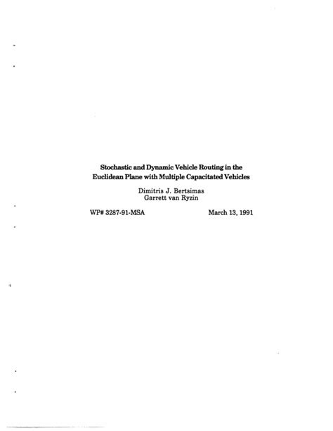 stochastic and dynamic vehicle routing in the euclidean