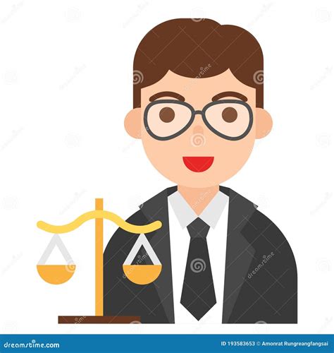 Profesión De Icono De Abogado E Ilustración Del Vector De Trabajo