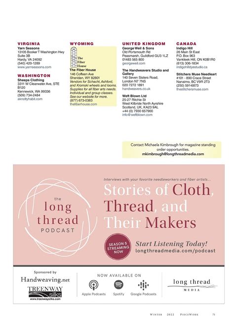 Коллекция проектов для рукодельниц в журнале «piecework Vol Xxx №4 Winter 2022 Журналы