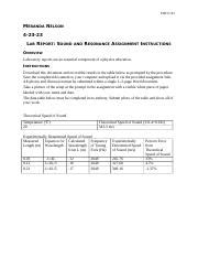 Sound And Resonance Assignment Instructions Docx PHYS MERANDA NELSON LAB REPORT