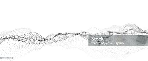 디지털 기술의 물결 모션 점이 있는 라이트 사이버 공간 미래지향적인 디지털 배경 인공 지능 빅 데이터 분석 가리키기에 대한 스톡