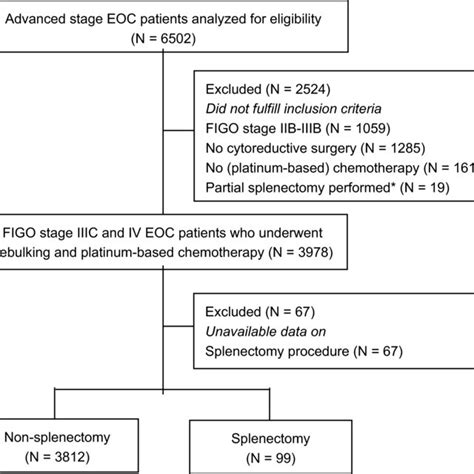 Flow Chart Of The Study Population A Partial Splenectomy Refers To A