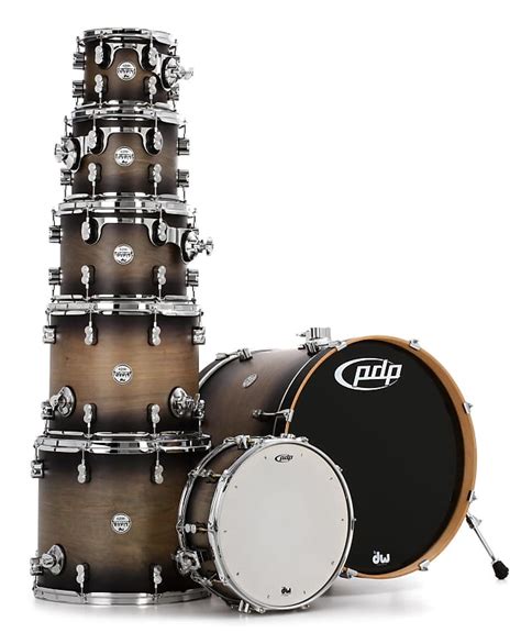 Pdp Concept Maple 7 Piece Shell Pack Satin Charcoal Burst Reverb