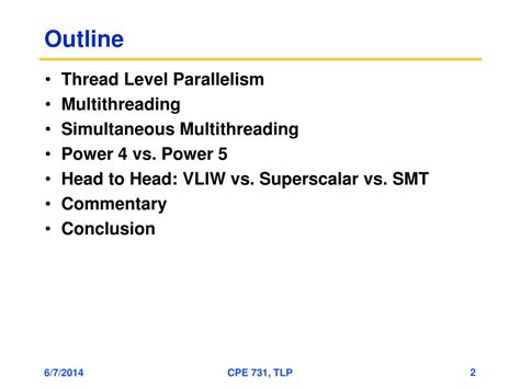 Ppt Cpe Advanced Computer Architecture Thread Level Parallelism