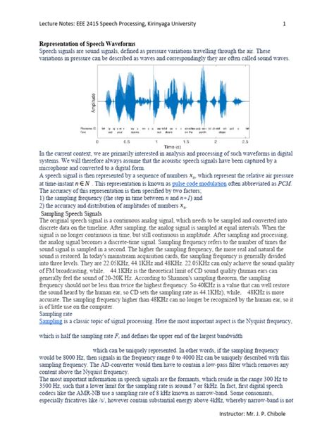 week 3 representation of speech waveforms eee 2415 1 pdf