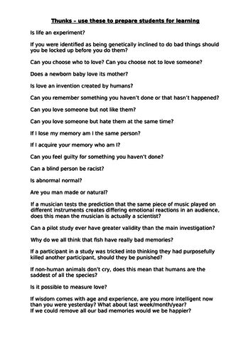 Thunks For Waking Up And Engaging Your Learners Teaching Resources