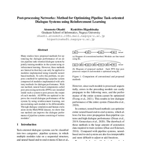 Post Processing Networks Method For Optimizing Pipeline Task Oriented Dialogue Systems Using