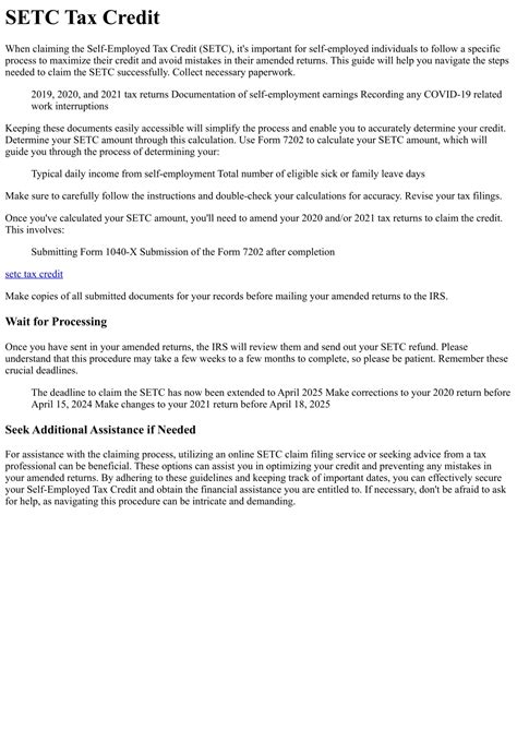 Ppt How To Claim The Setc Tax Credit Powerpoint Presentation Free Download Id 13536653