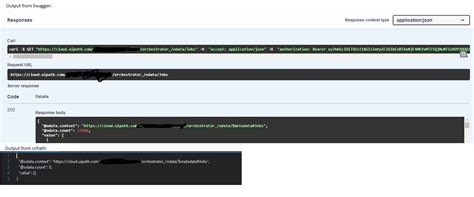 the orchestrator get request does not output the intended data