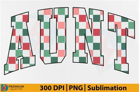 Christmas Aunt Png Sublimation Checkered Graphic By Premium Digital