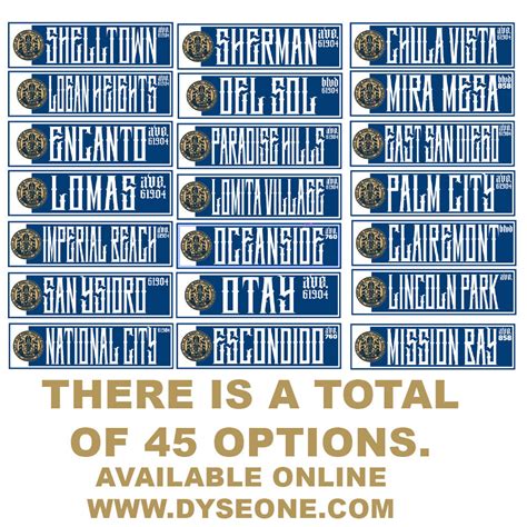 New Dyse One Sd City Seal Custom Street Sign 45 Options Official Dyse One Clothing Art