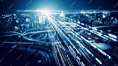 Premium Photo Digital Data Flow On Road In Concept Of Cyber Global Communication And Coding