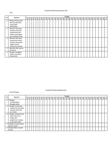 Checklist Monitoring Pdf