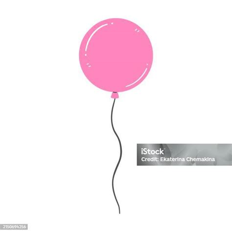 흰색 배경에 고립된 둥근 분홍색 풍선입니다 벡터 일러스트 레이 션입니다 귀여운에 대한 스톡 벡터 아트 및 기타 이미지 귀여운