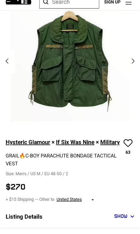 Hysteric Glamour X Cboy Tactical Vest Mens Fashion Coats Jackets