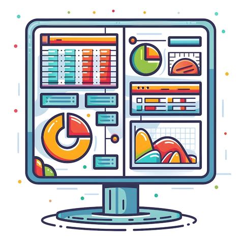 3d flat icon business dashboard concept with ample space for text and graphics doodle line