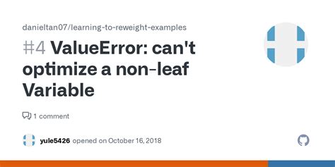 Valueerror Cant Optimize A Non Leaf Variable · Issue 4 · Danieltan07
