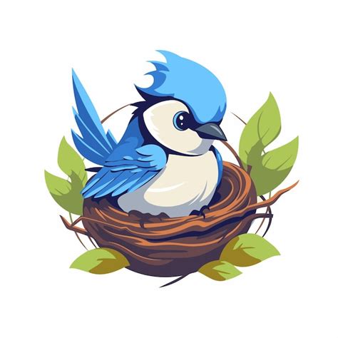 Bird In The Nest Vector Illustration Of A Bird In The Nest Premium AI Generated Vector