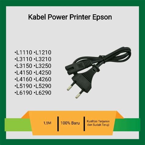 Jual Kabel Power Printer Epson L120 L121 L110 L300 L310 L210 Pangan 15m Kabel Power Printer