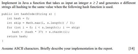 Solved Implement In Java A Function That Takes As Input An
