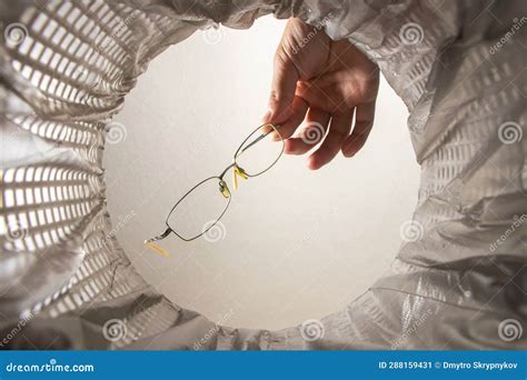 Throwing Glass In The Trash Inside View Vision Correction Stock Image