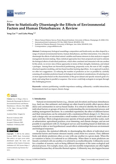 Pdf How To Statistically Disentangle The Effects Of Environmental