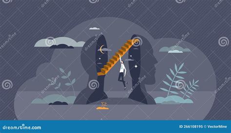 Existentialism As Philosophical Search For Life Meaning Tiny Person Concept Stock Vector