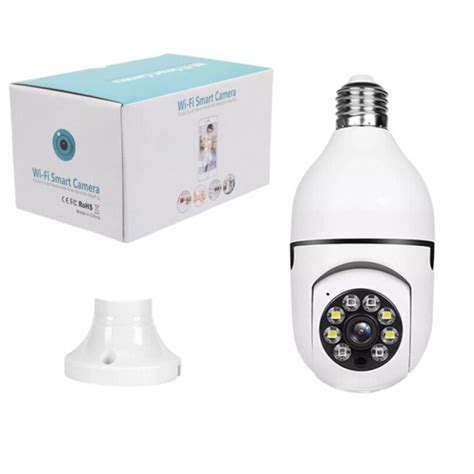 Поворотна Ip камера в патрон 4МП Wifi Camera для відеоспостереження будинку зі звуком та нічним