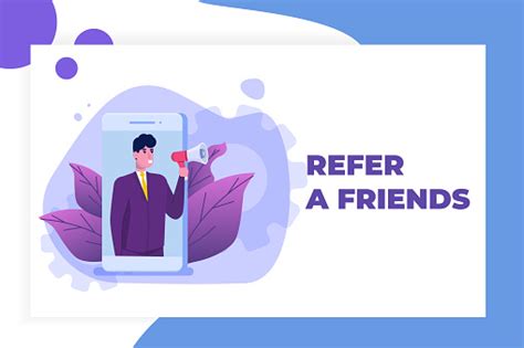 추천 마케팅 친구 벡터 일러스트 개념을 참조하십시오 방문 페이지 모바일 앱에 사용할 수 있습니다 고객에 대한 스톡 벡터 아트 및 기타 이미지 Istock