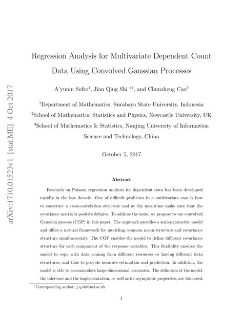 Pdf Regression Analysis For Multivariate Dependent Count Data Using