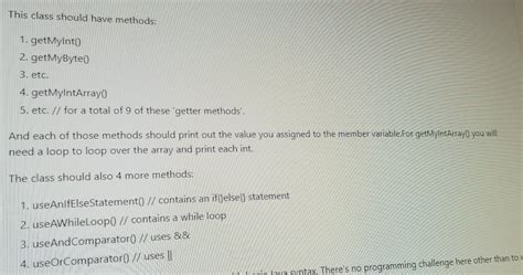 Solved In Java Using The 9 Primitives Provide The Getter