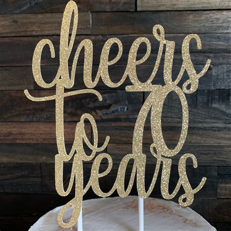 Cheers To 70 Years Cake Topper Cheers To 70 Years 70th Birthday Cake