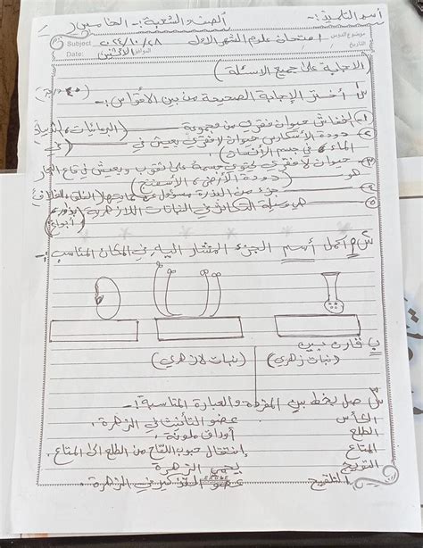 كروب صف الخامس الابتدائي والسادس الأبتدائي اسئله العلوم خامس ابتدائي اليوم امتحان بنتي