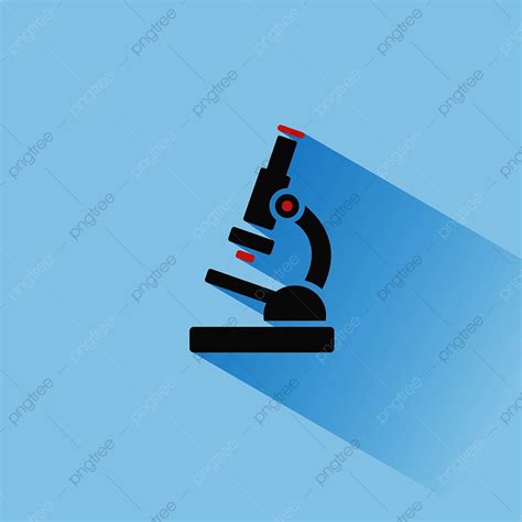 Microscope Vector Hd Images Microscope Icon With Shadow On A Blue
