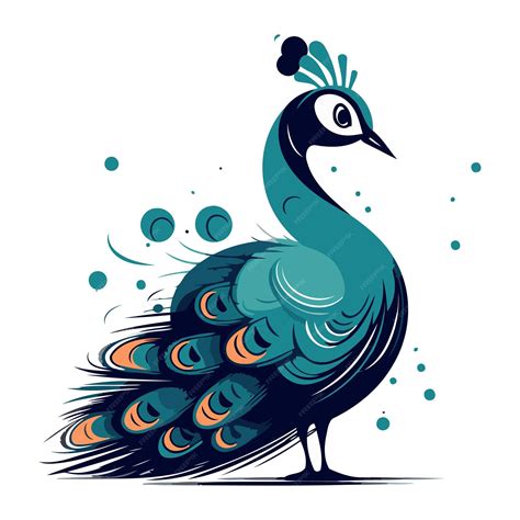 Premium Vector Peacock Isolated On White Background Vector