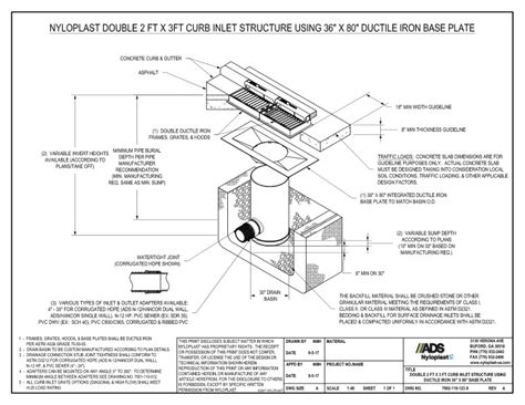 Double 2 X 3 Curb Inlet Structure Quick Spec Installation Nyloplast