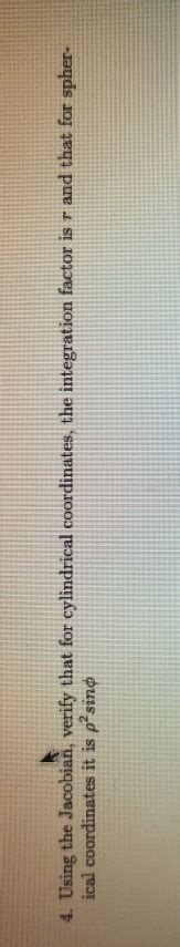 Solved Using The Jacobian Verify That For Cylindrical