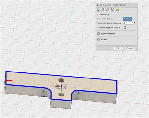 2d chamfer toolpath on wrong side of selected chain autodesk community